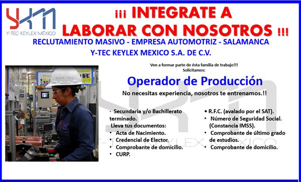 Trabajar en Y-TEC KEYLEX MEXICO México - Información Laboral Octubre 2025